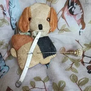 Vintage | Office | Vintage Antique Corduroy Puppy Dog Sewing Notions ...